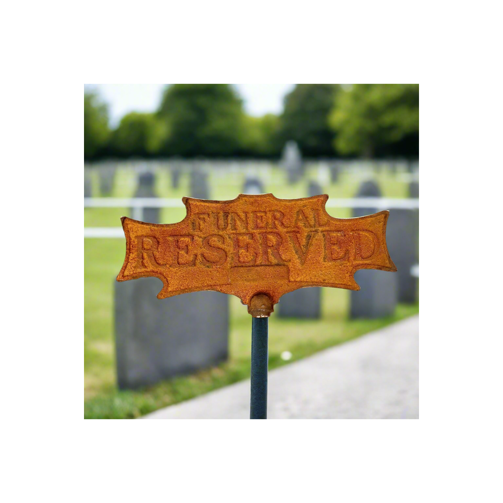 Realistic Funeral Reserved Double Sided Sign Drop Dead Design Studios